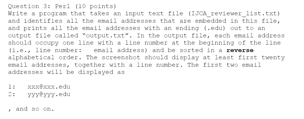 Using PERL script. IJCA_reviewer_list.txt 1. 2 | Chegg.com