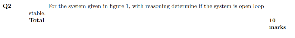 Solved Q2 For the system given in figure 1, with reasoning | Chegg.com