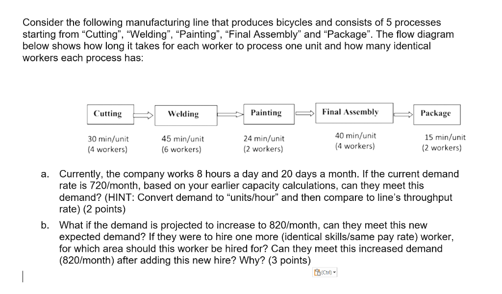 Solved Consider the following manufacturing line that | Chegg.com
