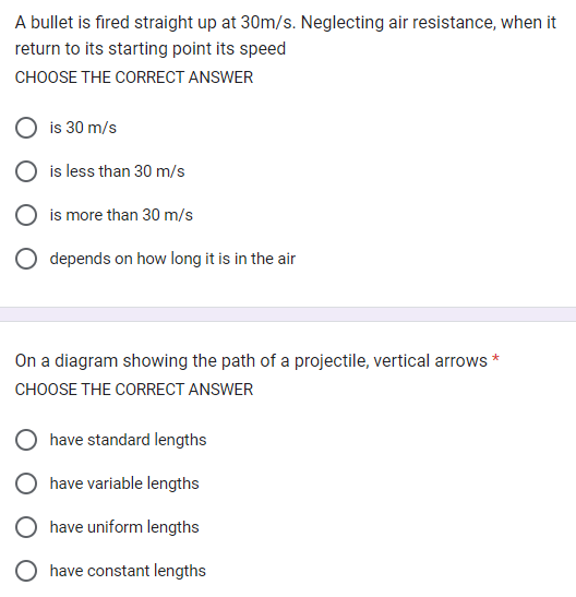 Solved A bullet is fired straight up at 30m/s. Neglecting | Chegg.com