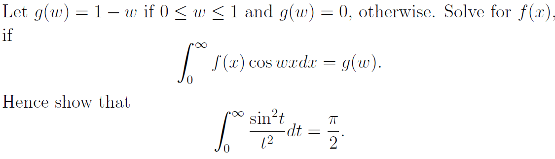 Solved Let g(w) = 1-w if 0