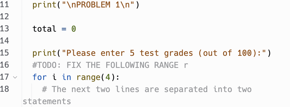 Solved print("\nPROBLEM 1\n") total =0 print("Please enter 5 | Chegg.com