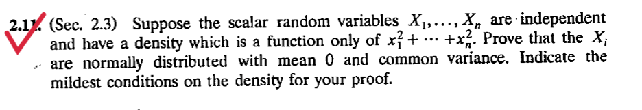 11. (Sec. 2.3) Suppose the scalar random variables | Chegg.com