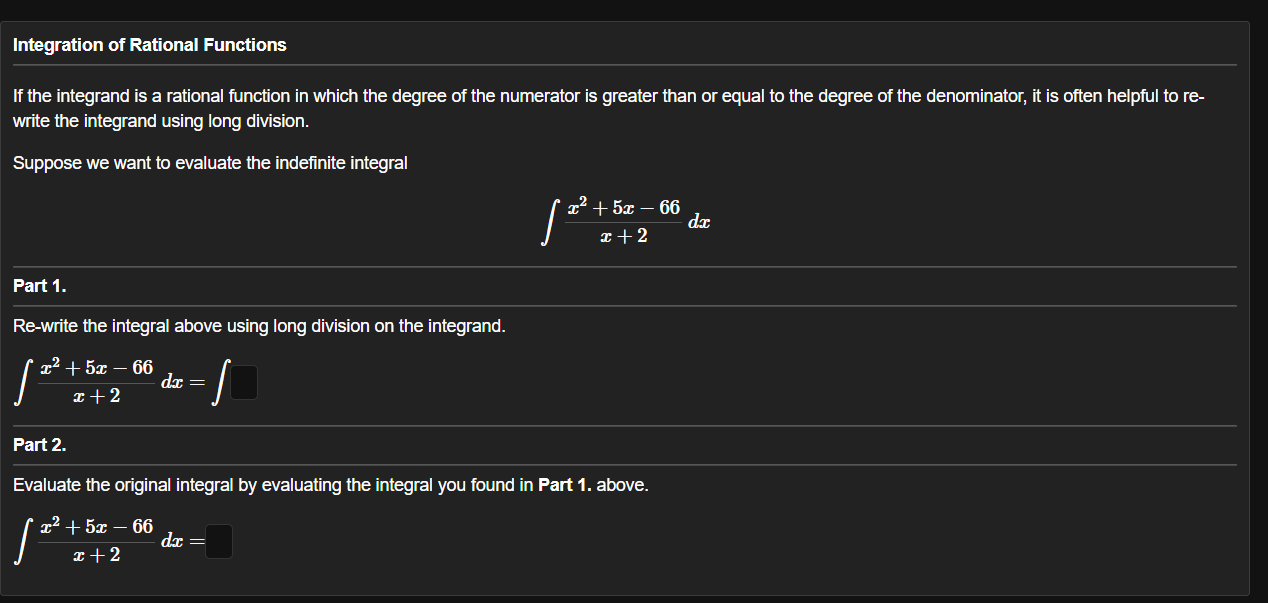 Solved Integration of Rational Functions If the integrand is | Chegg.com