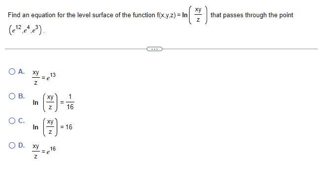 Solved Find an equation for the level surface of the | Chegg.com