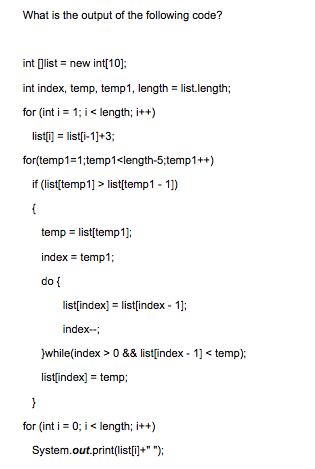Solved What is the output of the following code? int (jlist | Chegg.com