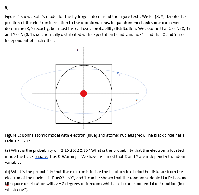 Solved 8) Figure 1 shows Bohr's model for the hydrogen atom | Chegg.com