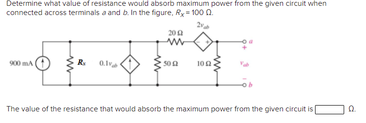 Solved Determine what value of resistance would absorb | Chegg.com