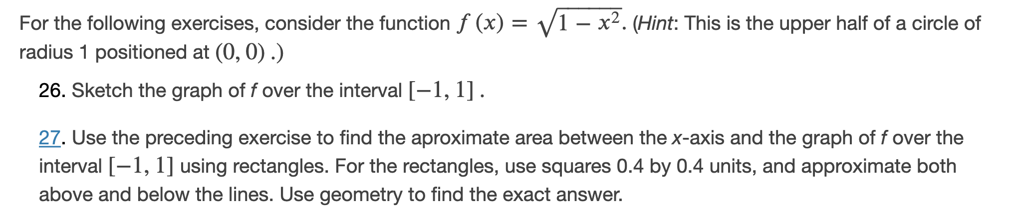 Solved For the following exercises, consider the function | Chegg.com