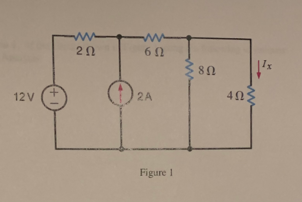Solved 2 Ω 60 11x 8Ω 12V 2Α 4Ωs Figure 1 | Chegg.com