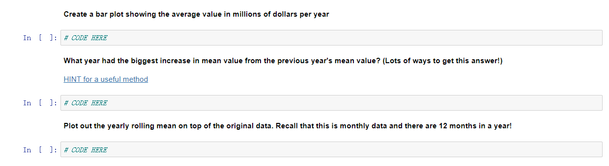 Time Series with Pandas Project Exercise For this | Chegg.com