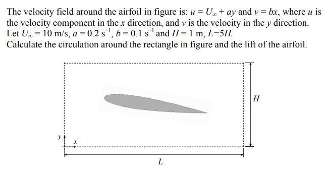 Solved The velocity field around the airfoil in figure is: | Chegg.com