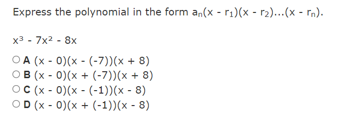 Solved Express the polynomial in the form | Chegg.com