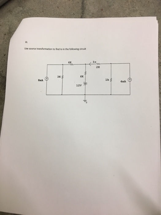Solved Use source transformation to find lo in the following | Chegg.com