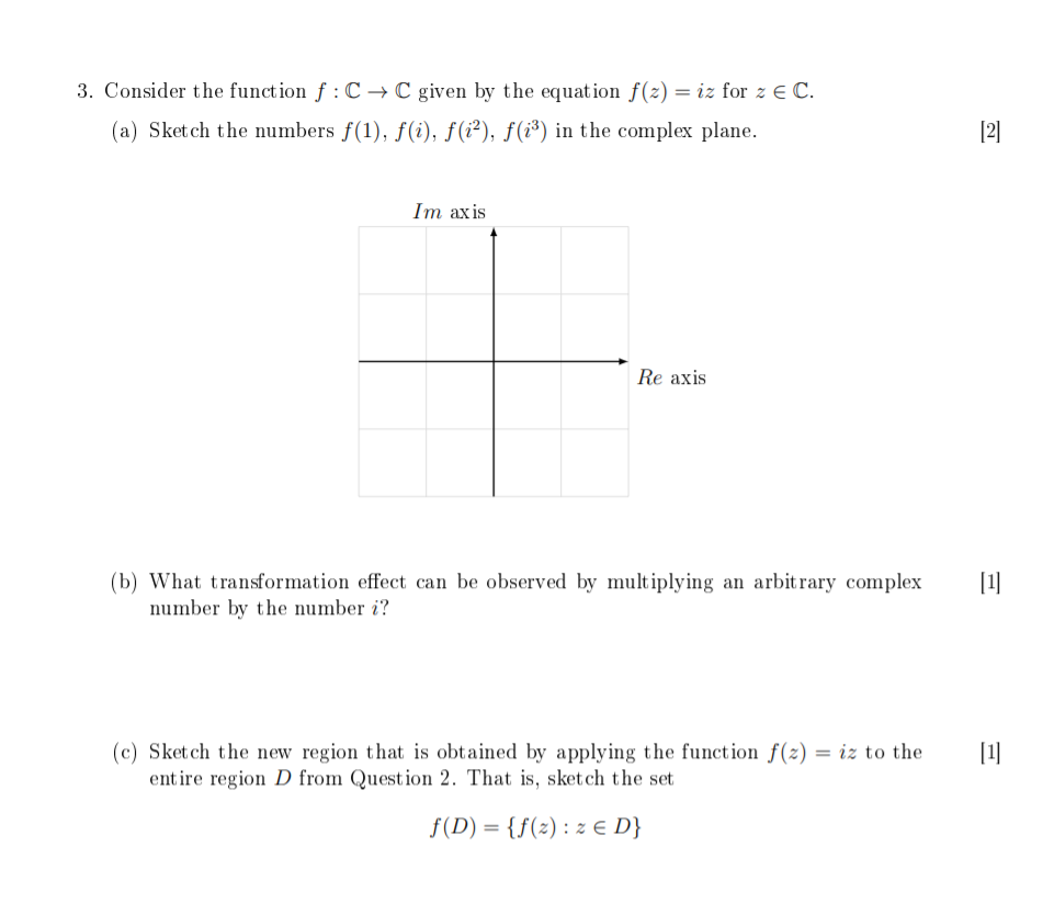Solved 3. Consider the function f:C+C given by the equation | Chegg.com