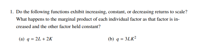 Solved Do the following functions exhibit increasing, | Chegg.com