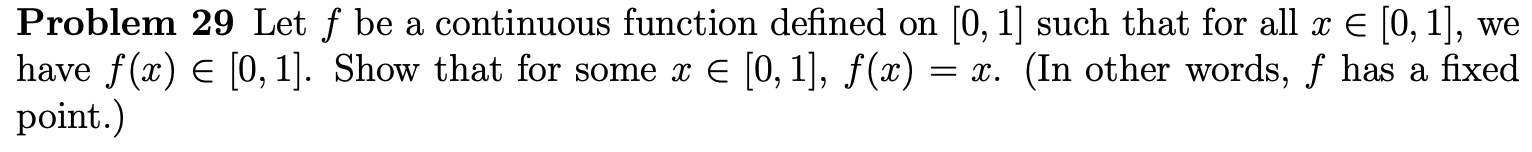 Solved Problem 29 Let f be a continuous function defined on | Chegg.com