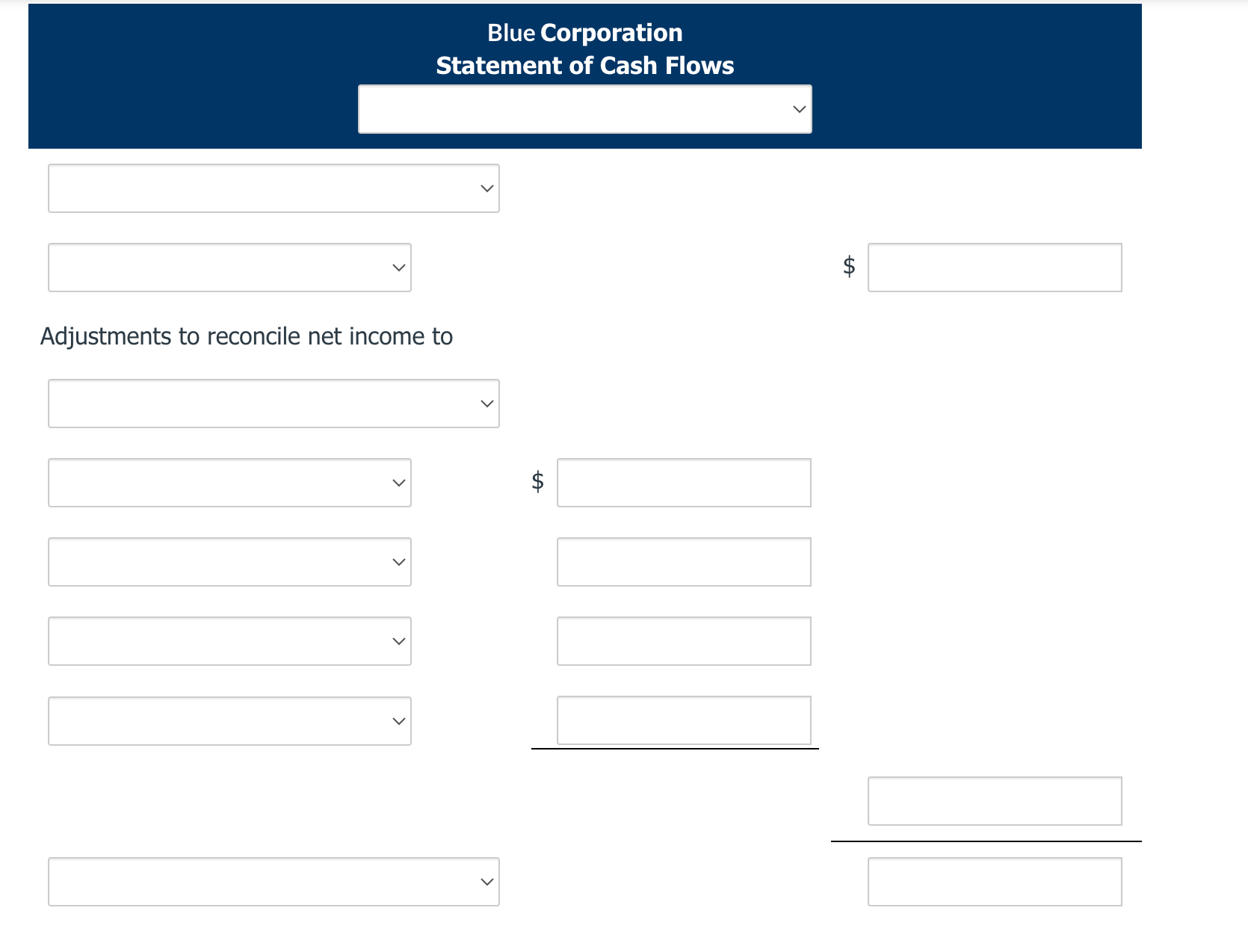 Solved A comparative balance sheet for Blue Corporation is | Chegg.com