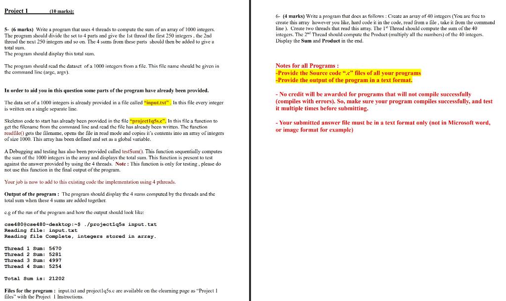 Solved Project 1 (10 marks: 5- (6 marks) Write a program | Chegg.com