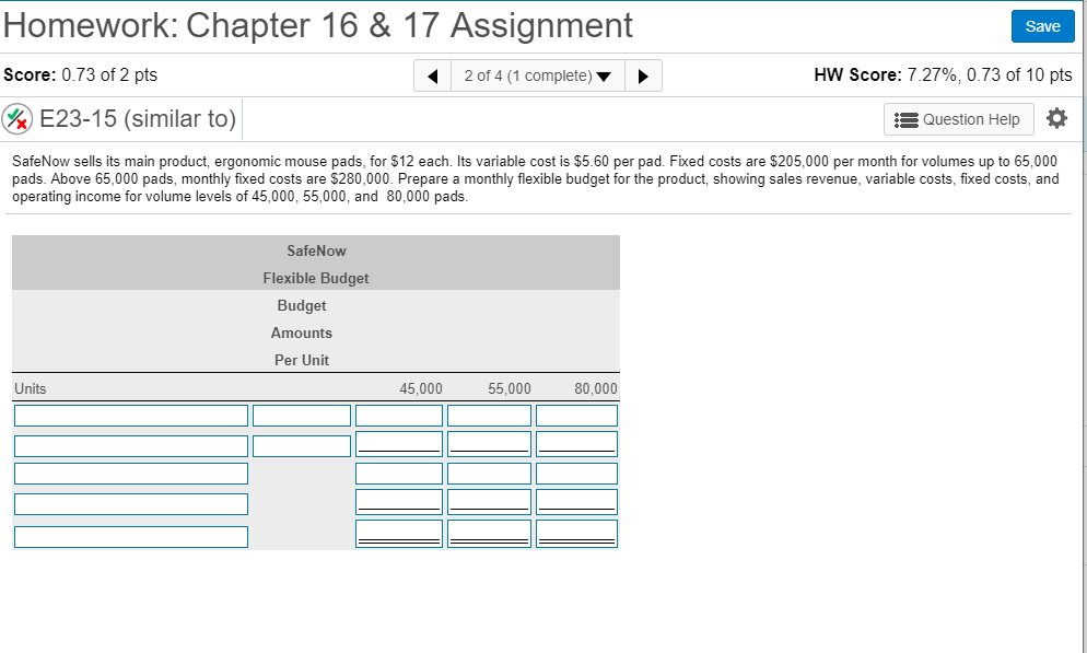 Solved Homework Chapter 16 And 17 Assignment Save Score 0 73