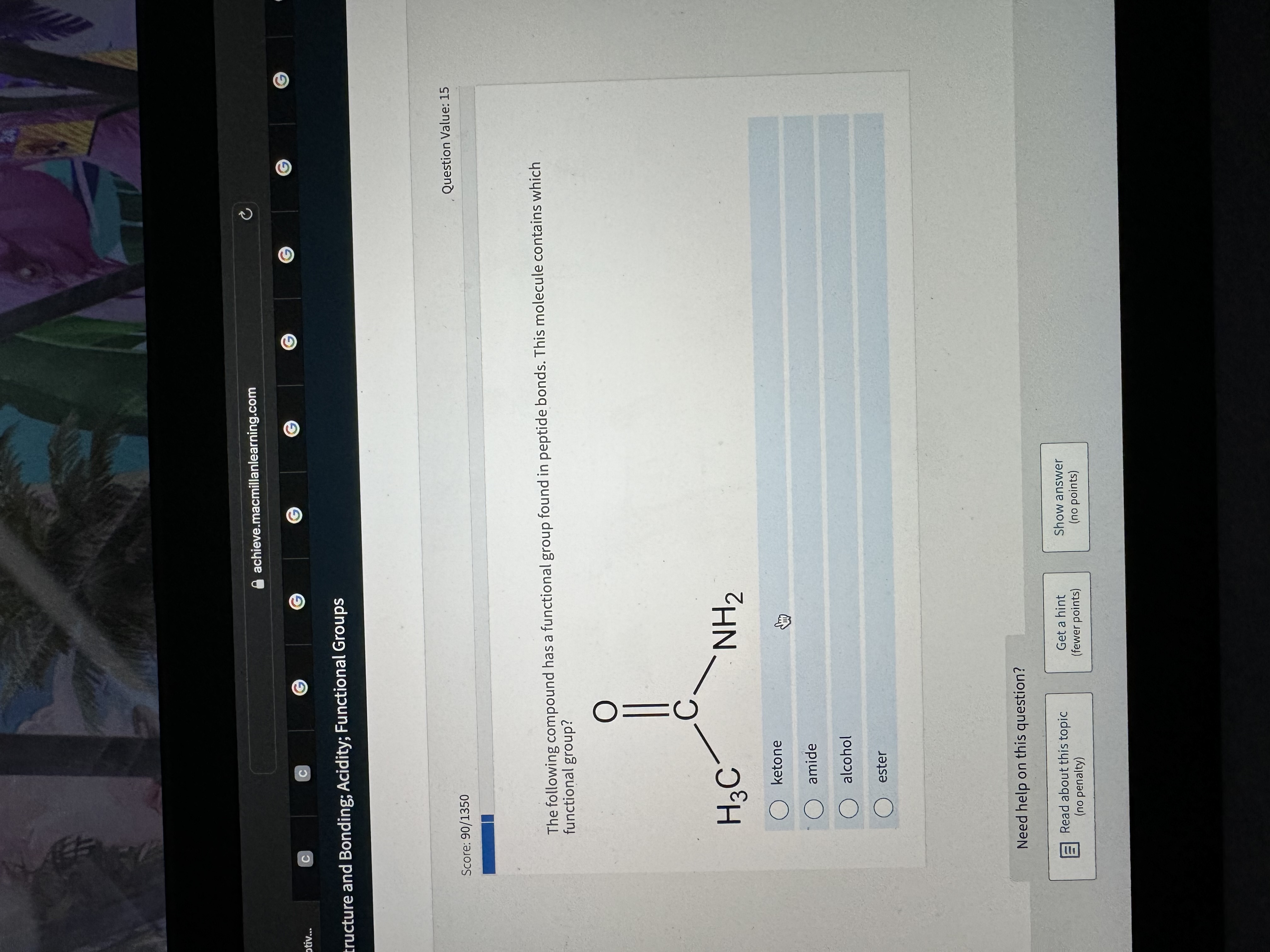 Solved \\nThe following compound has a functional group | Chegg.com