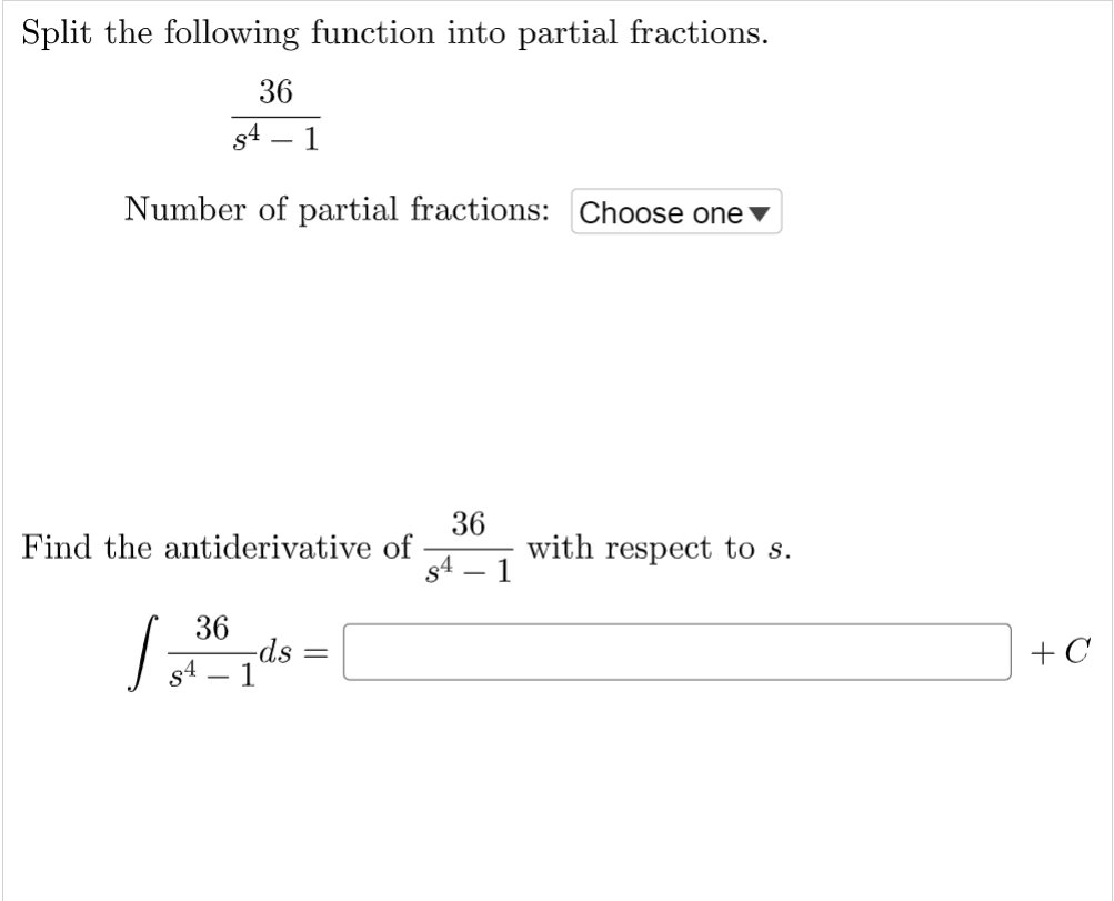 Solved Split the following function into partial fractions. | Chegg.com