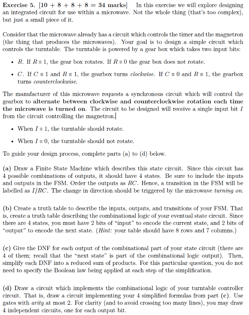 Solved Exercise 5. [10+8+8+8=34 marks ] In this exercise we | Chegg.com