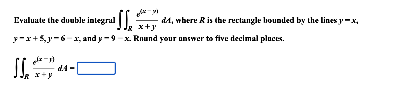 Solved elx - y) Evaluate the double integral dA, where R is | Chegg.com