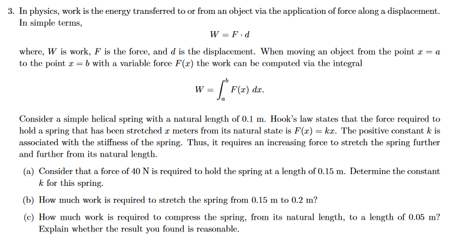 Solved In physics, work is the energy transferred to or from | Chegg.com