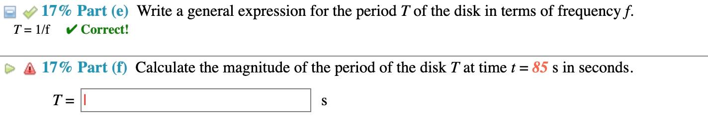 Solved (8%) Problem 2: A disk at rest experiences a constant | Chegg.com