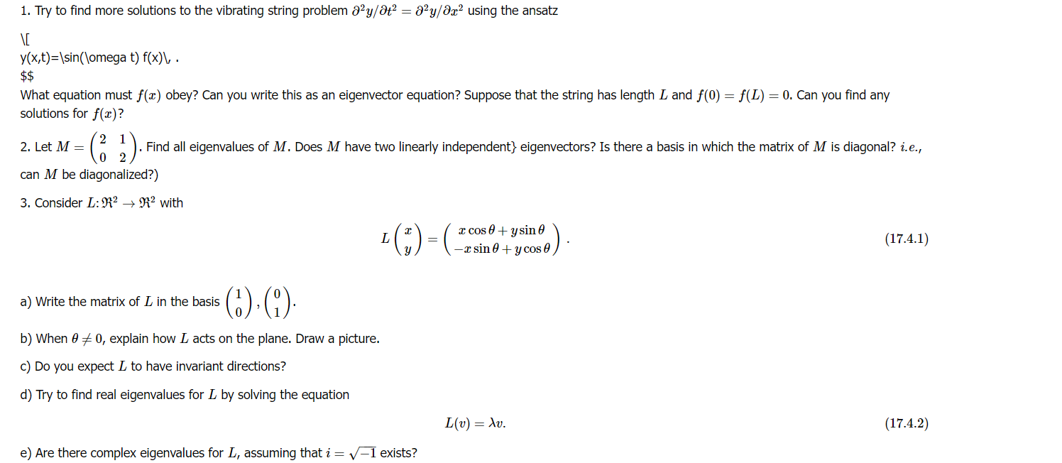 Solved 1. Try to find more solutions to the vibrating string | Chegg.com
