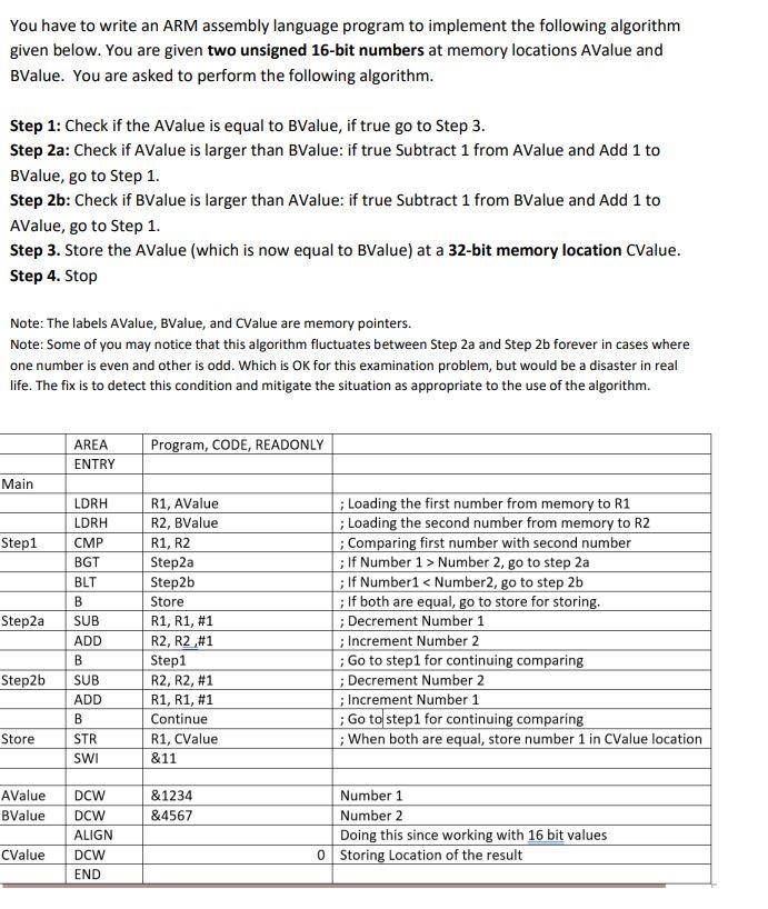 You have to write an ARM assembly language program to | Chegg.com