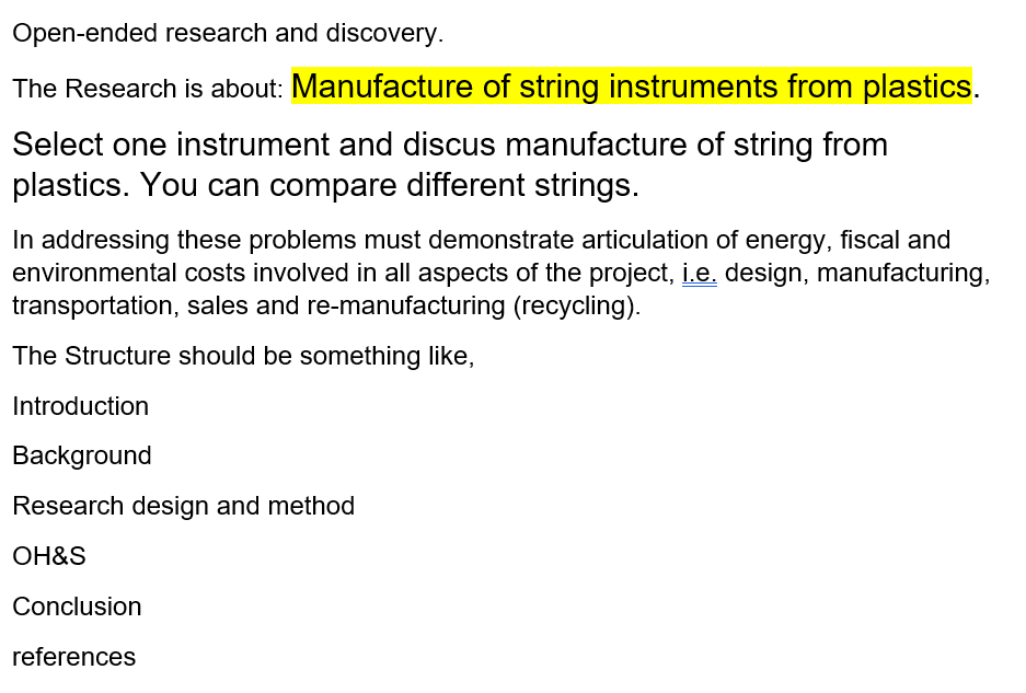 Solved Open-ended research and discovery. The Research is | Chegg.com