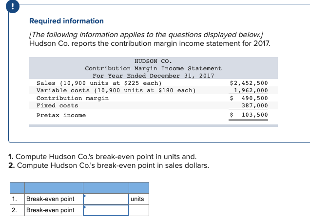 Solved Required information (The following information | Chegg.com
