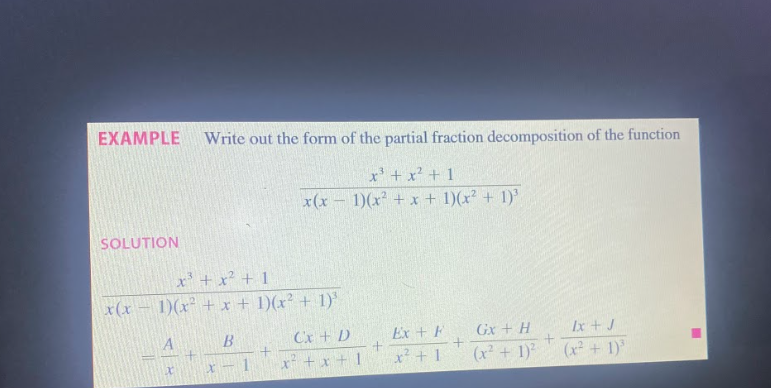 Solved Write out the form of the partial fraction | Chegg.com