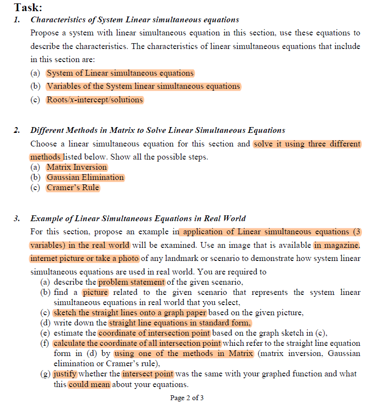 Solved Task: 1. Characteristics of System Linear | Chegg.com