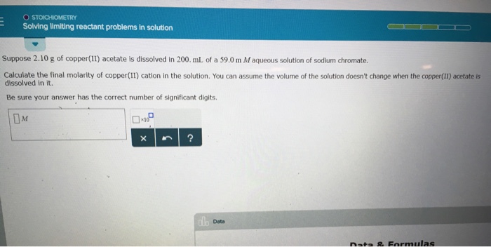 Solved STOICHIOMETRY Solving limiting reactant problems in | Chegg.com