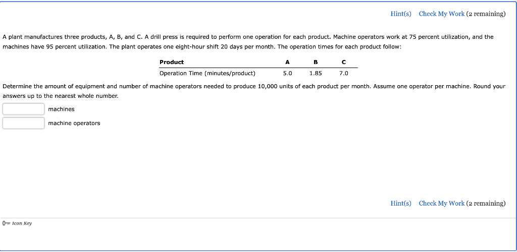 Solved Hint(s) Check My Work (2 remaining) A plant | Chegg.com