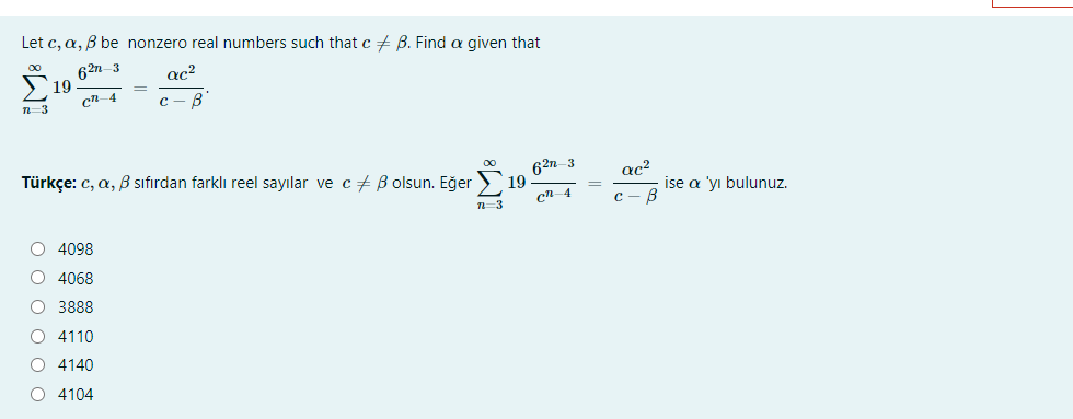 Solved Letc, a, 8 be nonzero real numbers such that c# B. | Chegg.com