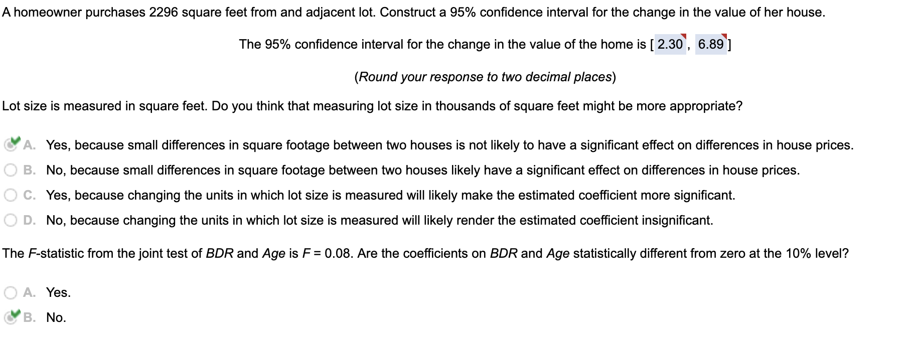 Solved A homeowner purchases 2296 square feet from and | Chegg.com