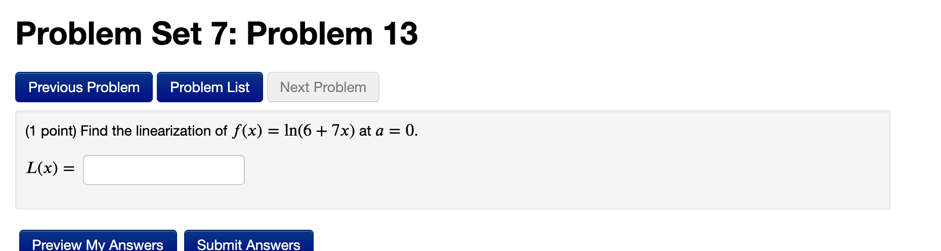 Solved Problem Set 7: Problem 10 Previous Problem Problem | Chegg.com