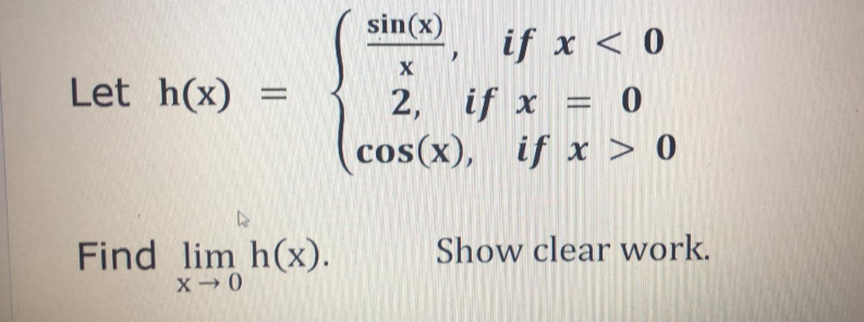 Solved х Let H X Sin X If X