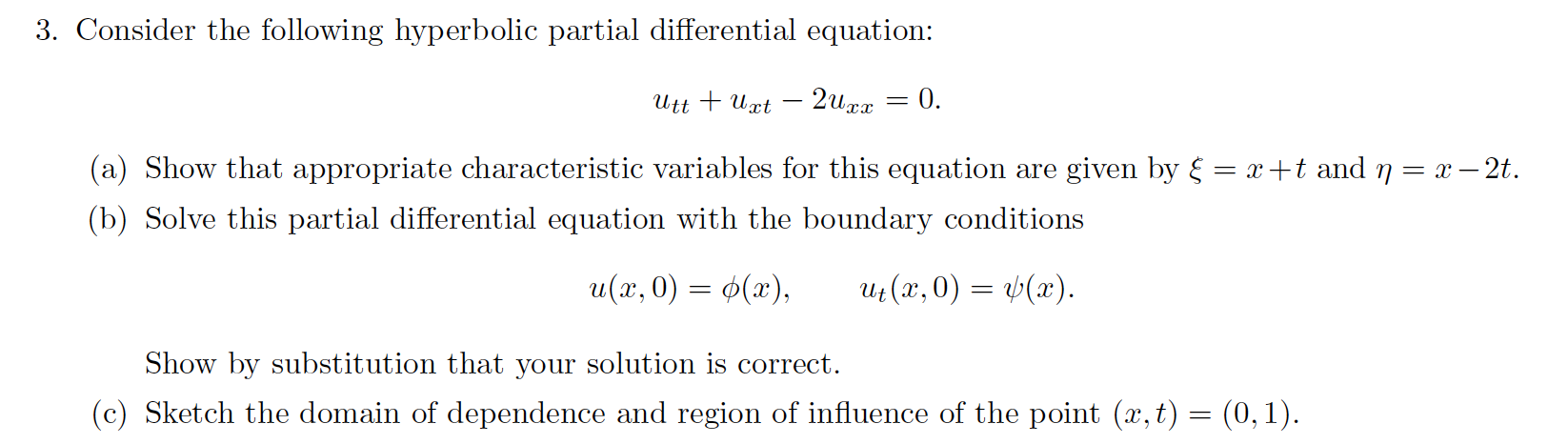 3. Consider the following hyperbolic partial | Chegg.com