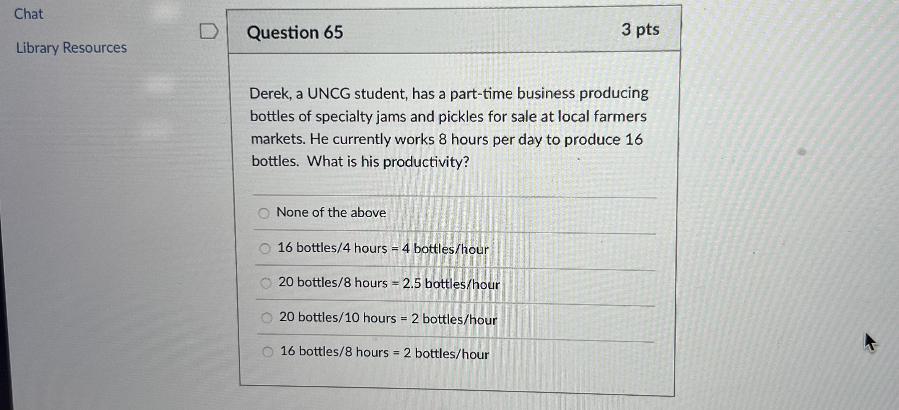 Solved Derek, a UNCG student, has a part-time business | Chegg.com