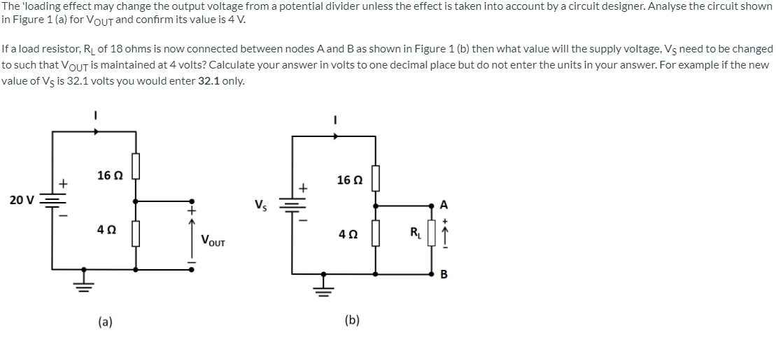 Solved The 'loading effect may change the output voltage | Chegg.com