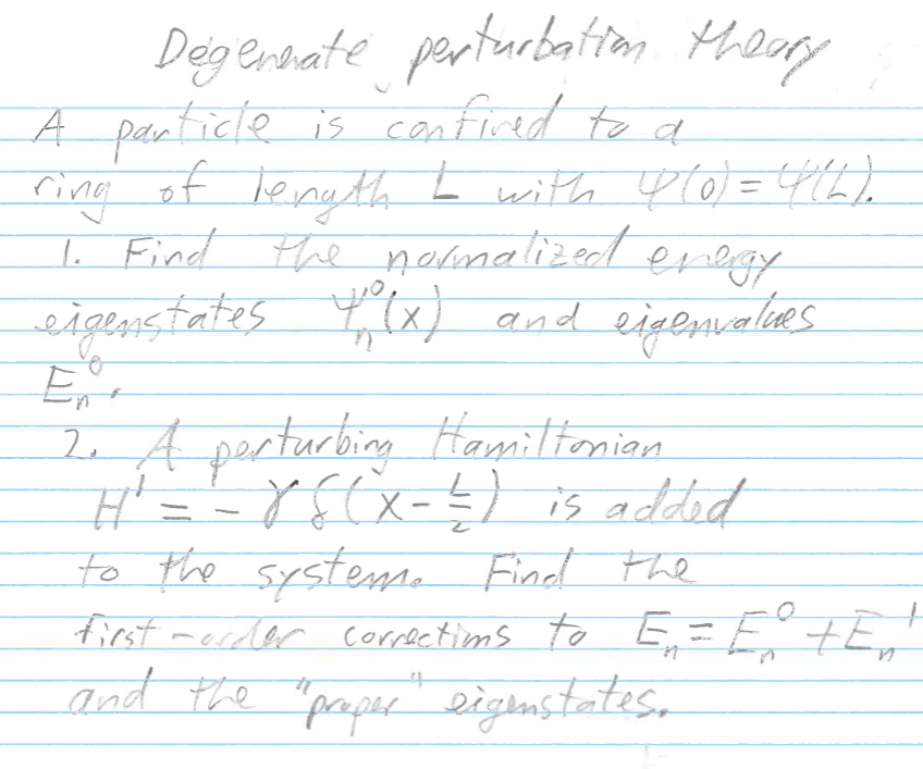 Solved - Degenerate perturbation theory A particle is | Chegg.com