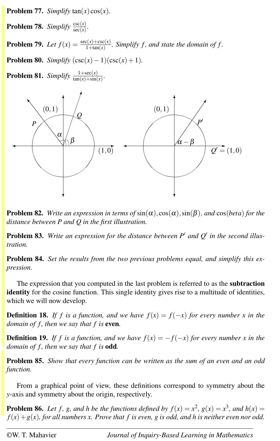 Solved Problem 77. Simplify tan(x)cos(x). Problem 78. | Chegg.com