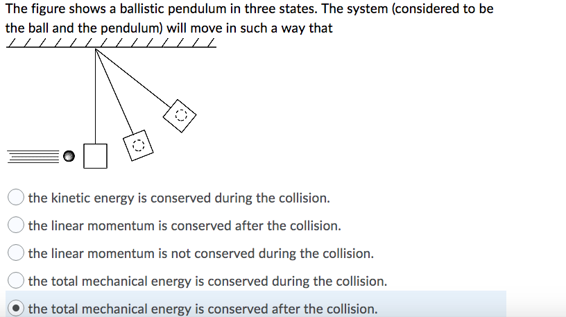 Solved The figure shows a ballistic pendulum in three | Chegg.com