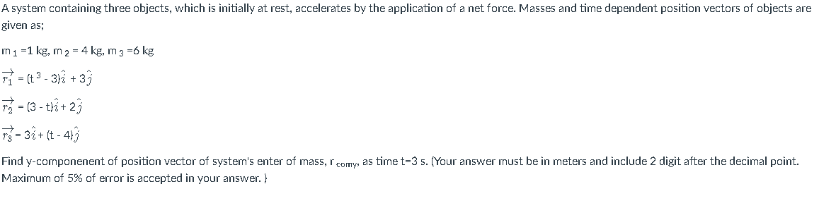 Solved A system containing three objects, which is initially | Chegg.com