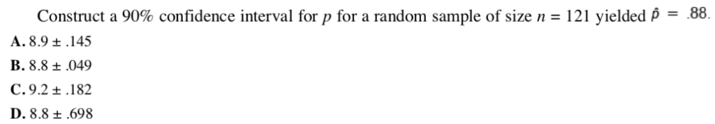 Solved Construct a 90% confidence interval for p for a | Chegg.com